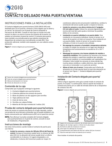 2gig 2GIG-DW10-345 Manual de usuario | Manualzz