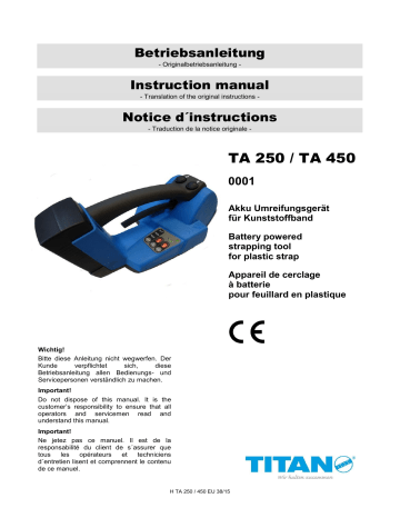 Titan TA 250, TA 450 Betriebsanleitung | Manualzz
