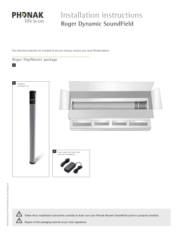 Phonak Roger Dynamic SoundField Installation Instructions | Manualzz
