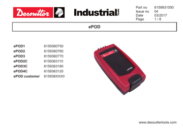 Desoutter ePOD1 (6159360750) Accessory Installation manual | Manualzz