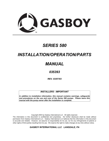Gasboy 035393 Installation Instructions | Manualzz