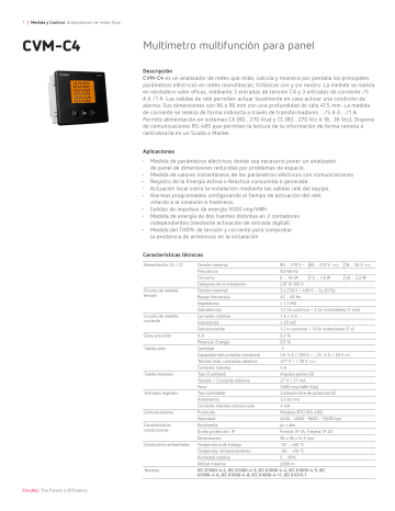 Circutor CVM-C4 Multi-function Ficha de datos | Manualzz