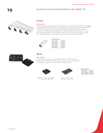 Circutor accesor-TD Accessory Ficha de datos | Manualzz