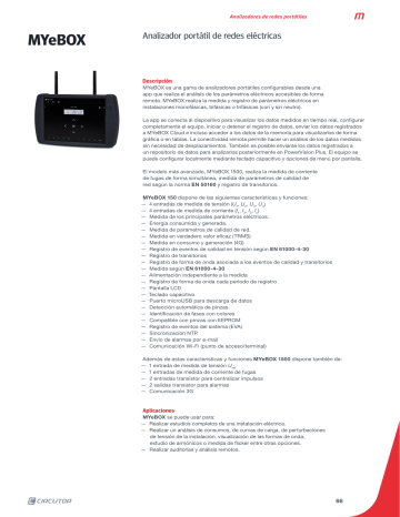 Circutor MYeBOX Portable power analyzer Ficha de datos | Manualzz