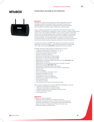 Circutor MYeBOX Portable power analyzer Scheda dati | Manualzz