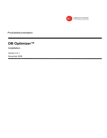 Embarcadero DB OPTIMIZER 2.0.1 Installation manual | Manualzz