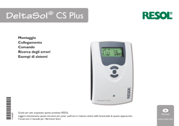 Resol DeltaSol CS Plus Manuale del proprietario | Manualzz