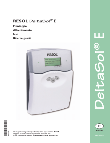 Resol DeltaSol E Manuale del proprietario | Manualzz