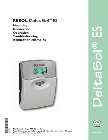 Resol DeltaSol ES Owner's Manual | Manualzz