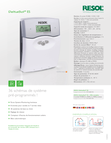 Resol DeltaSol ES Fiche technique | Manualzz
