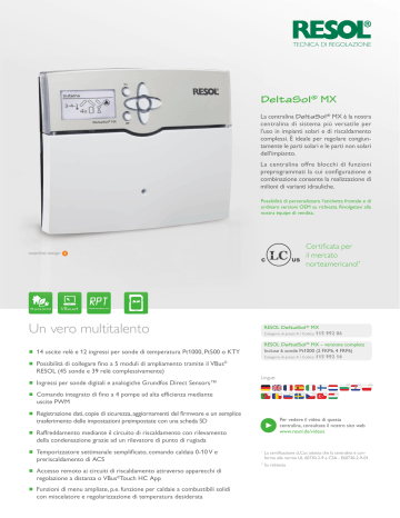 Resol DeltaSol MX Scheda dati | Manualzz