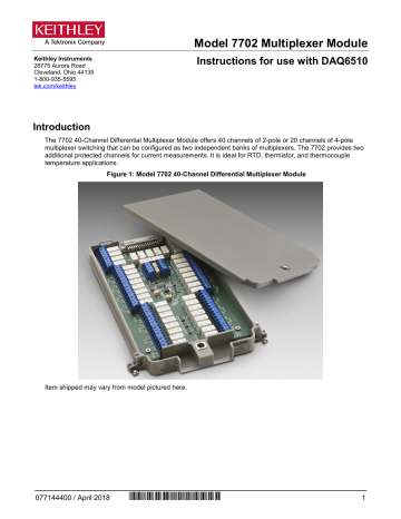 Tektronix DAQ6510 Instructions for use | Manualzz