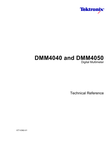 Tektronix DMM4050 User Manual | Manualzz