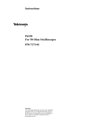 Tektronix P6150 User Manual | Manualzz