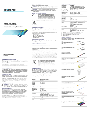 Tektronix TPR4000 User Manual | Manualzz