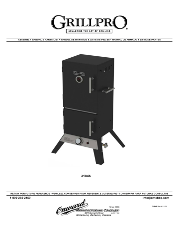 Onward Grillpro 31846 Assembly Manual & Parts List | Manualzz