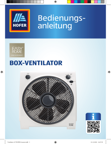 Easy Home GT-BF-01 Box Fan Benutzerhandbuch | Manualzz
