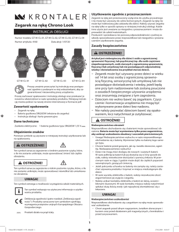 Krontaler GT-W-CL-01/W-CL-02/W-CL-03/W-CL-04/W-CL-05 Watch Chrono Look ...