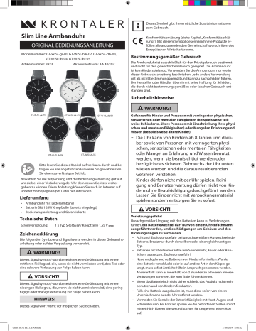 Krontaler GT-W-SL-bl-05 Slim Line Watch Benutzerhandbuch | Manualzz