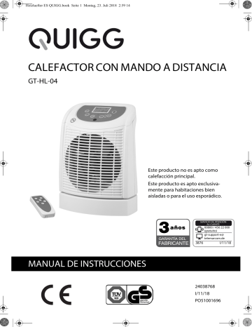 Quigg GT-HL-04 Fan Heater Manual de usuario | Manualzz
