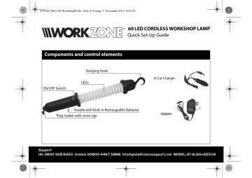Workzone GT-AL60-LED3 Workshop Lamp LED Quick guide | Manualzz