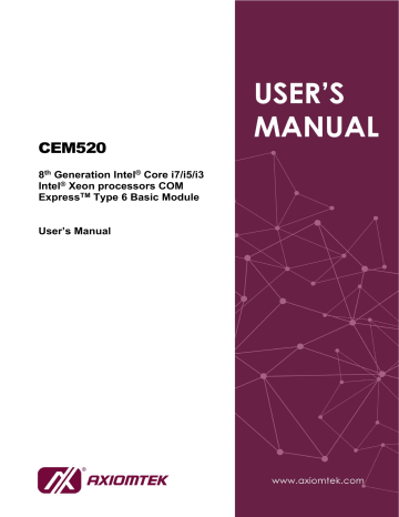Axiomtek CEM520 COM Express Type 6 User Manual | Manualzz