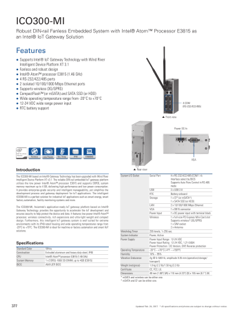 Axiomtek ICO300-MI DIN-rail Embedded System Datasheet | Manualzz