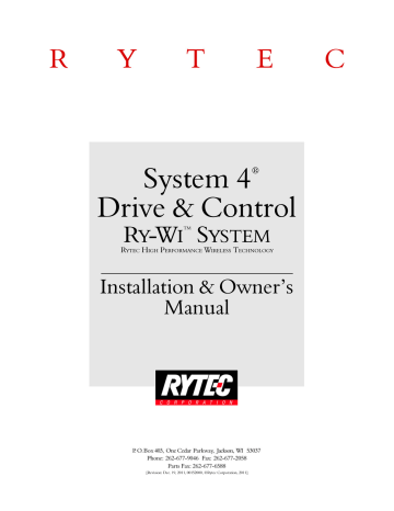 RYTEC System 4 Installation & Owner's Manual | Manualzz
