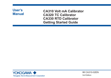 YOKOGAWA CA310, CA320, CA330 Getting Started Manual | Manualzz