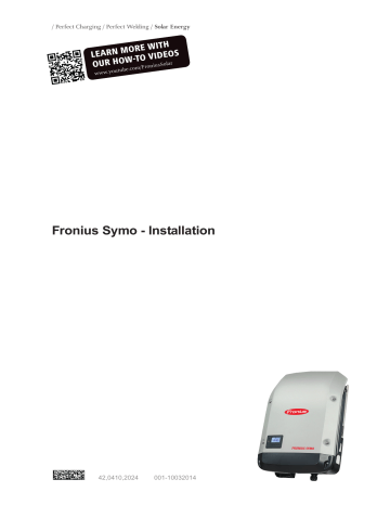 Fronius Symo Installation Manual | Manualzz
