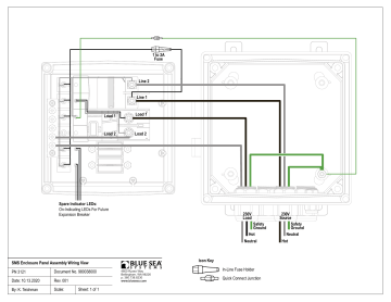 Blue Sea Systems 3121 Enclosure SMS Panel 230VAC ELCI 16A Wiring ...