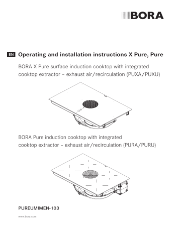 BORA PURA 1xx Pure induction cooktop Installation Instructions | Manualzz