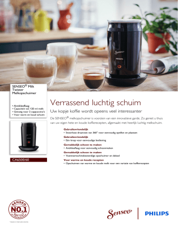 SENSEO® CA6500/60 SENSEO® Milk Twister Melkopschuimer Productdataset ...