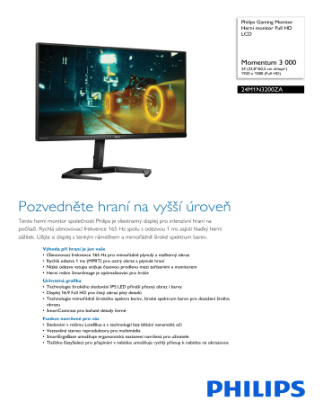 Philips 24M1N3200ZA/00 Gaming Monitor Herní monitor Full HD LCD Údaje o ...