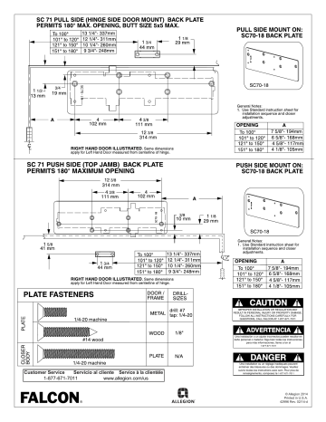 Falcon SC70A Manuel utilisateur | Manualzz