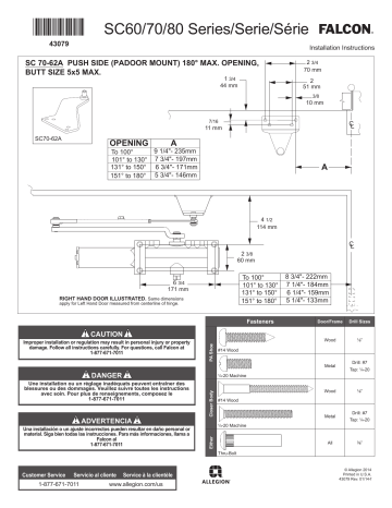 Falcon SC60A Install Instructions | Manualzz
