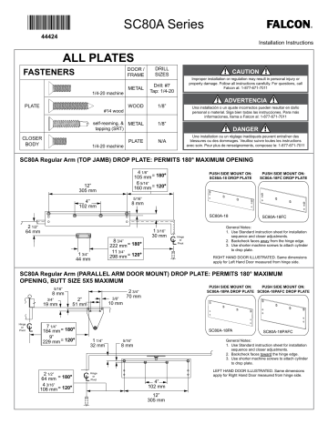 Falcon SC80A Install Instructions | Manualzz