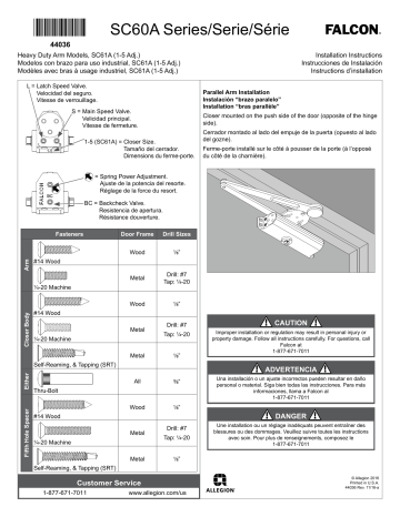 Falcon SC60A, SC60A HD Guía de instalación | Manualzz