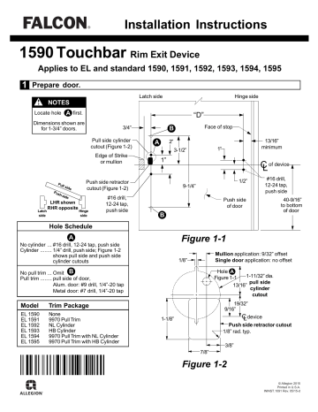 Falcon 1590 Installation instructions | Manualzz