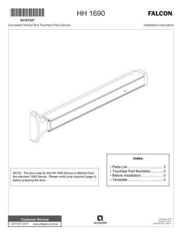 Falcon 1690 Installation instructions | Manualzz