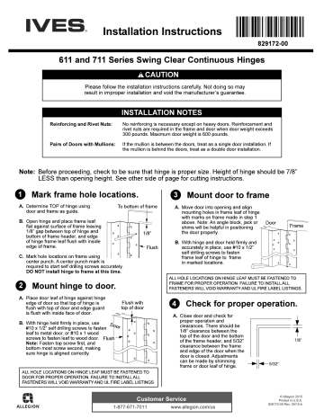 Ives 611-711 Install Instructions | Manualzz