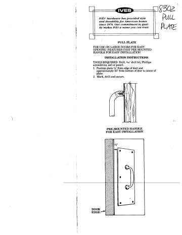 Ives 8302 Pull Plate Installation Instructions | Manualzz