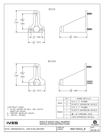 Ives WS33 Install Instructions | Manualzz