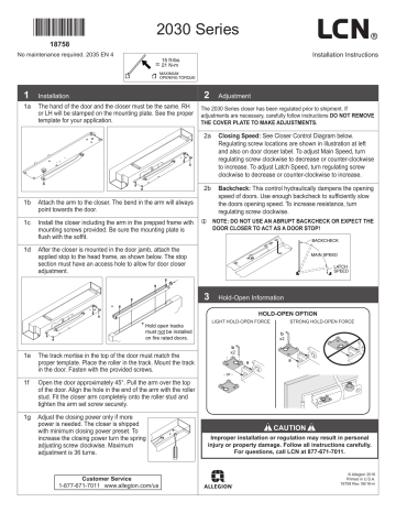 LCN 2030 Install Instructions | Manualzz