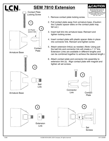 LCN SEM7800 Install Instructions | Manualzz