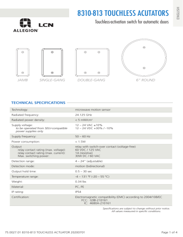 LCN 8310 Install Instructions | Manualzz