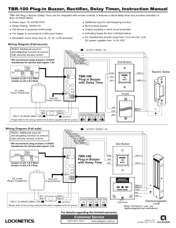 Locknetics Timer Buzzer Rectifier Manual | Manualzz