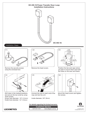 Locknetics Door Cords Install Instructions | Manualzz