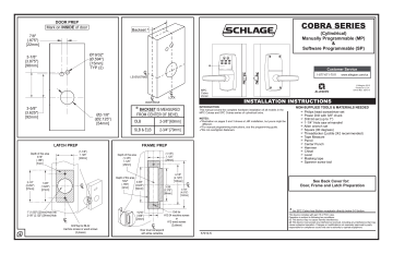 Schlage Cobra Install Instructions | Manualzz