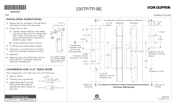 Von Duprin 200 Install Instructions | Manualzz